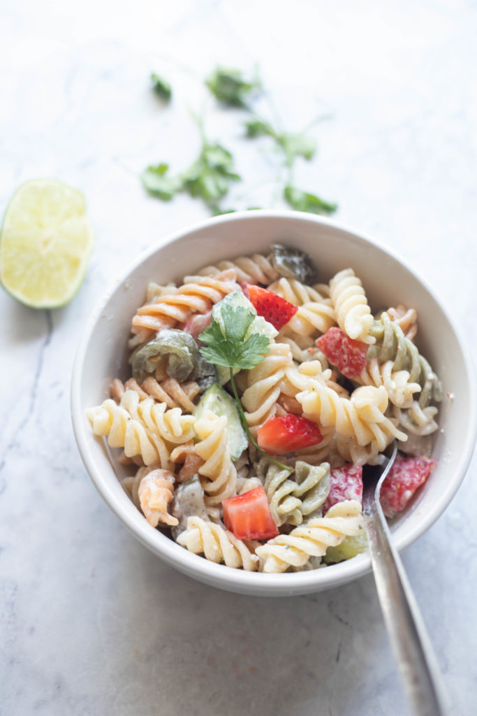 Creamy low-fat pasta salad with Cottage Cheese - Fat Rainbow