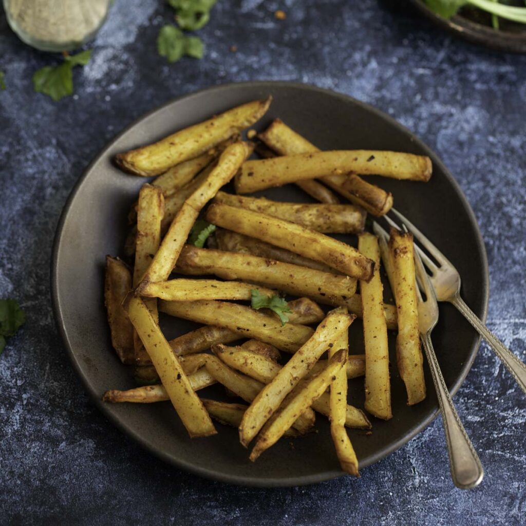 Crispy Baked Masala Fries - Fat Rainbow